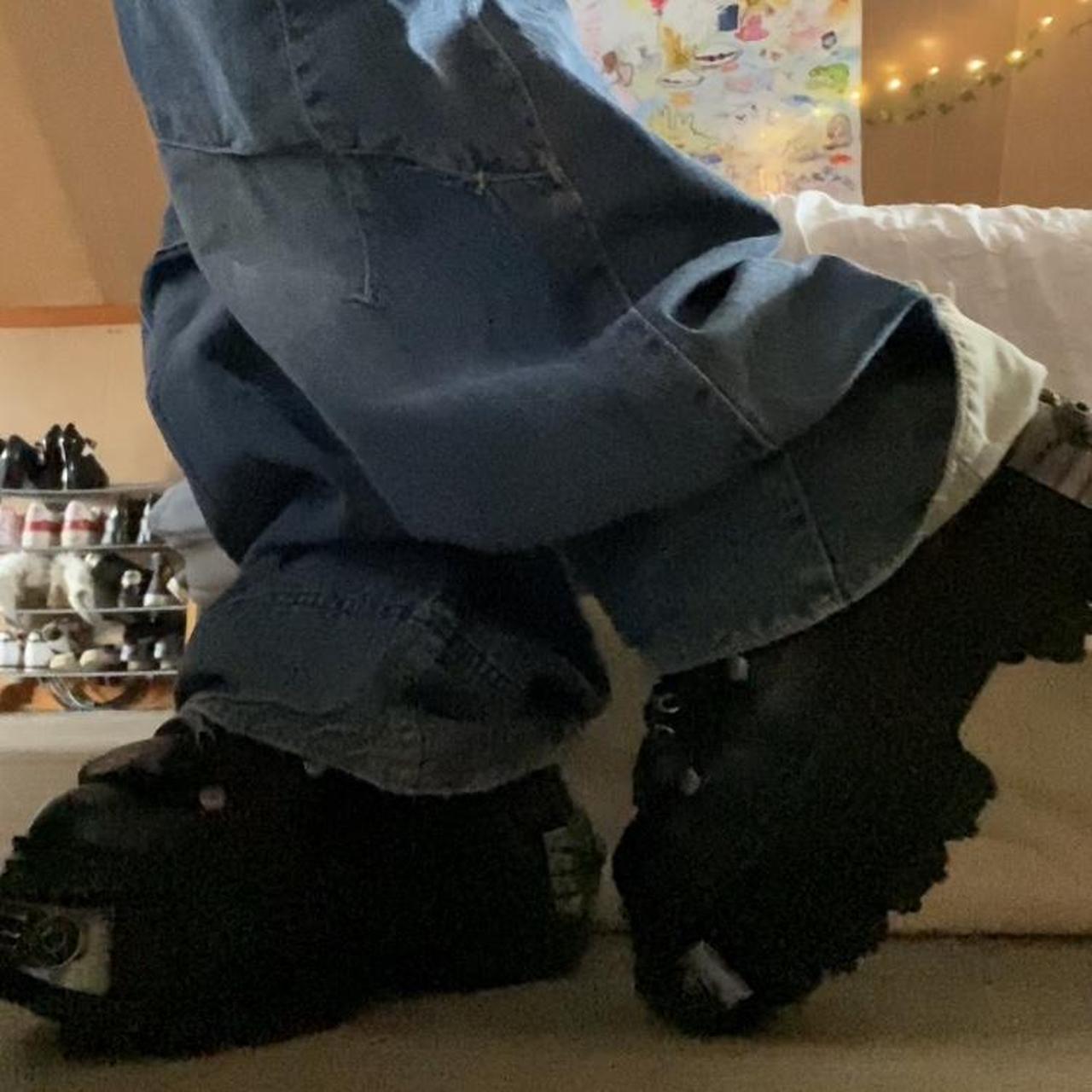 crazy baggy jeans denim wide leg super big pockets... - Depop