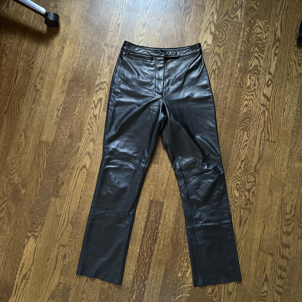 black Wilson leather pants. Size 4, no flaws! - Depop