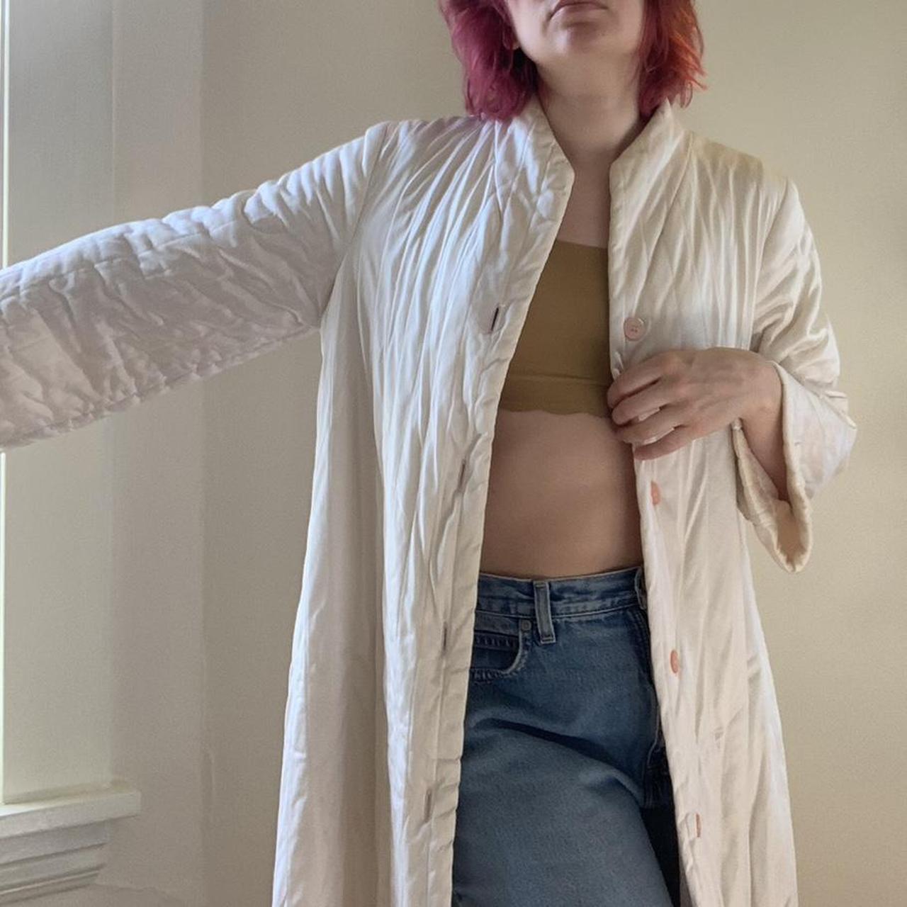 ships free! satin dressing robe fits like a modern... - Depop