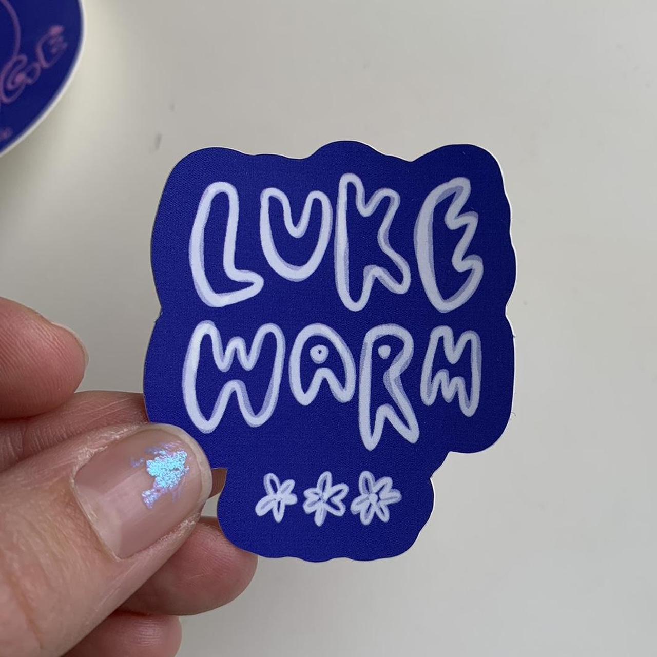 "lukewarm" matte vinyl sticker original hand drawn... - Depop