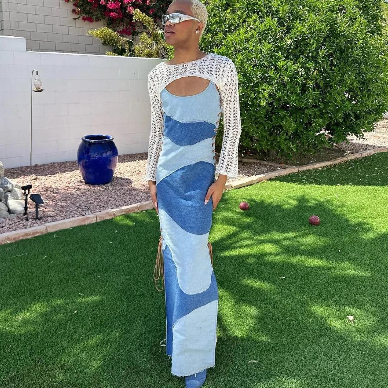 Mpaz Studio Denim Waves Dress Brand new, never... | Depop