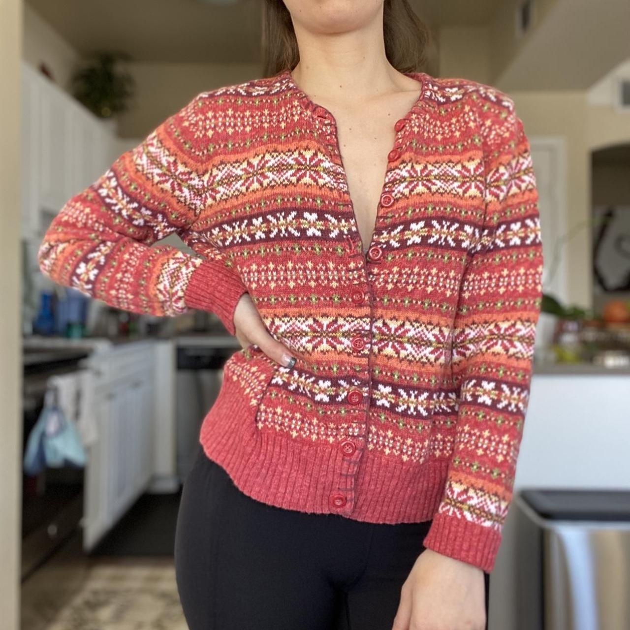 Women's Pink and Red Cardigan | Depop