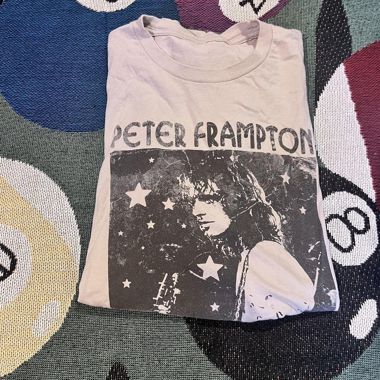 VINTAGE 2000’s PETER FRAMPTON CREAM TSHIRT SIZE LARGE - Depop