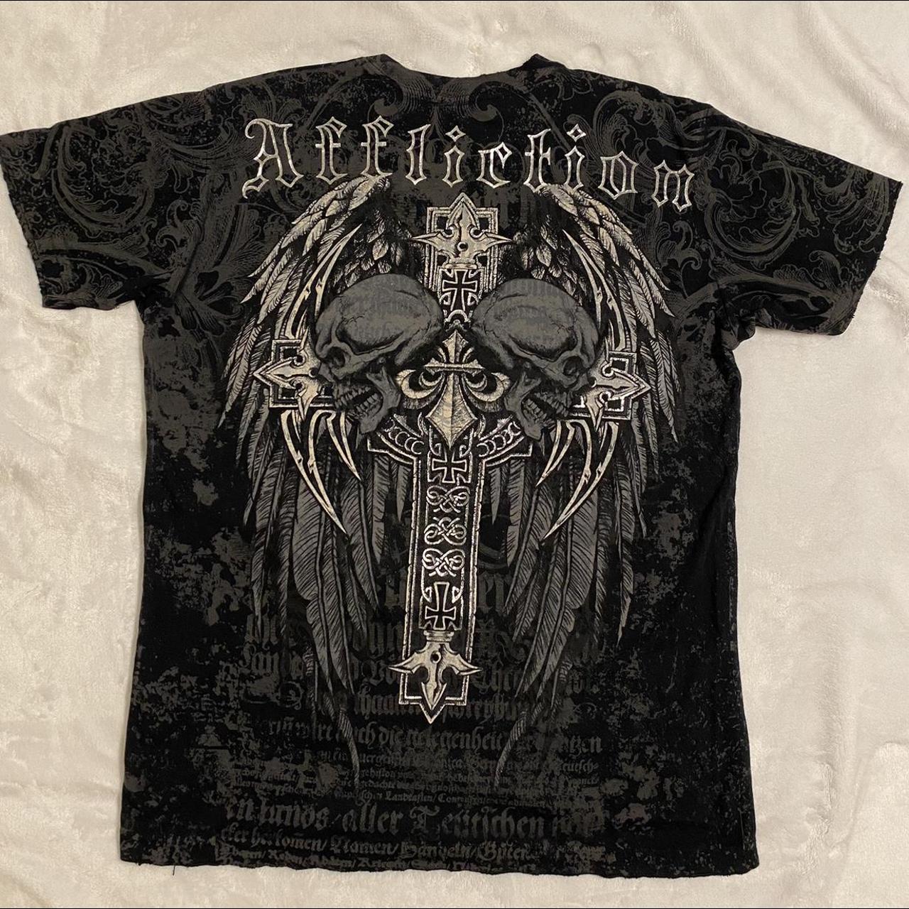 RARE double sided black affliction shirt. tag says... - Depop