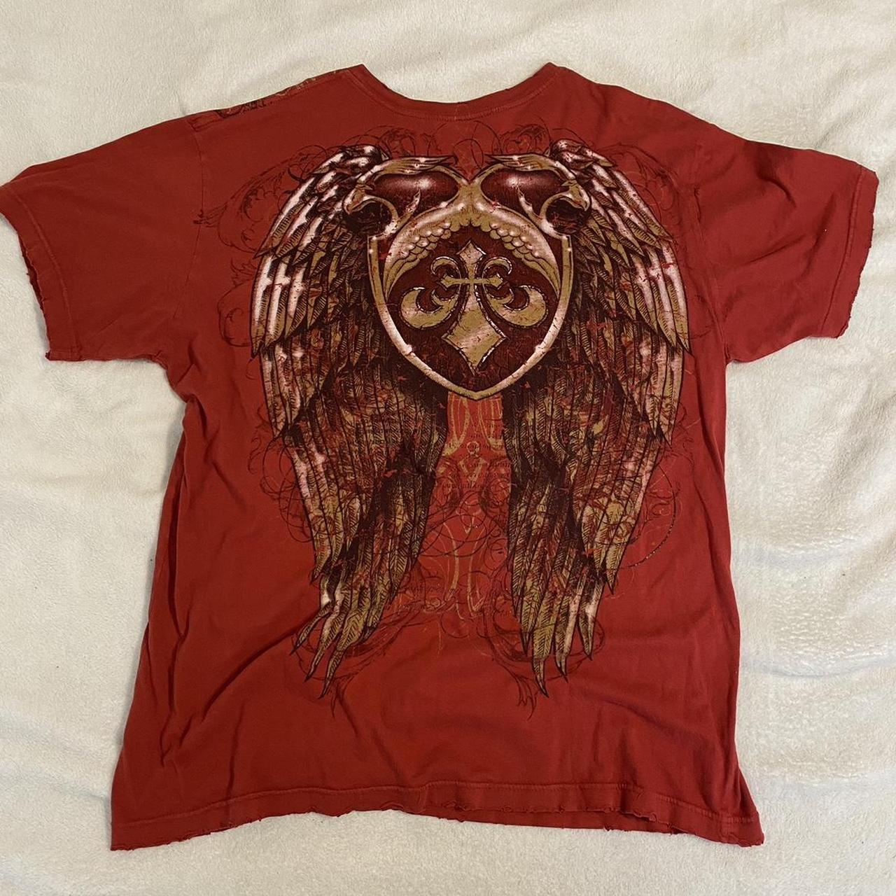 distressed double sided red affliction XL. rare in... - Depop