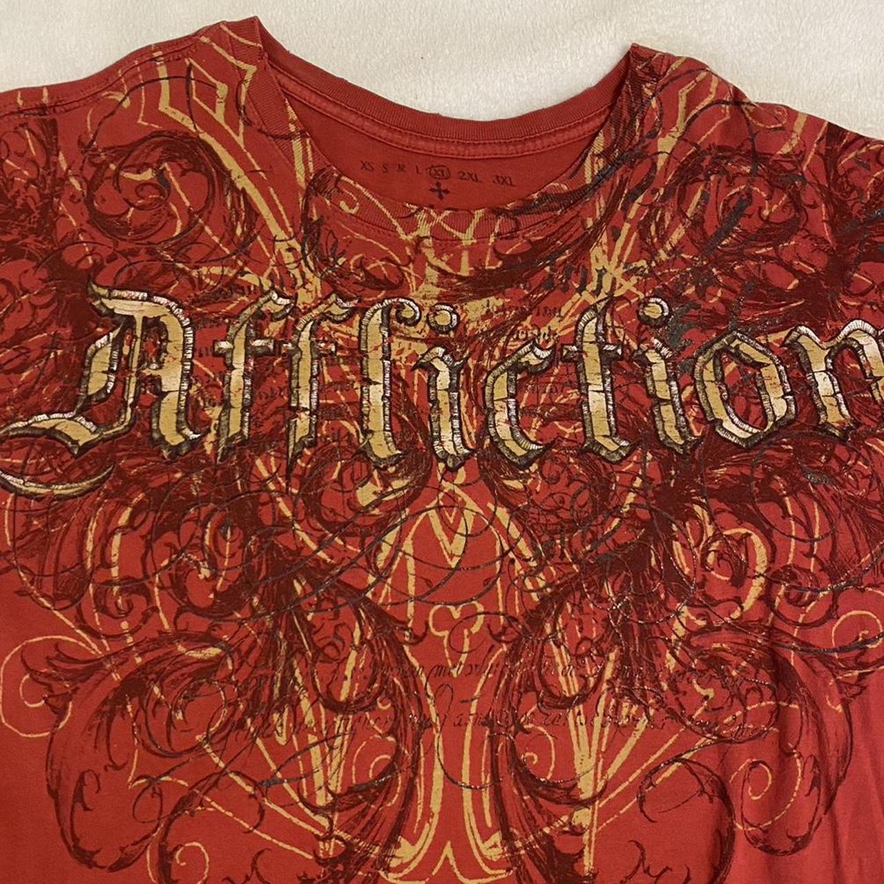 distressed double sided red affliction XL. rare in... - Depop