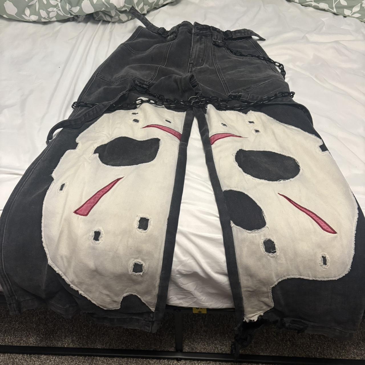 Jason Voorhees pants with chains #horror #jasonvorhees | Depop