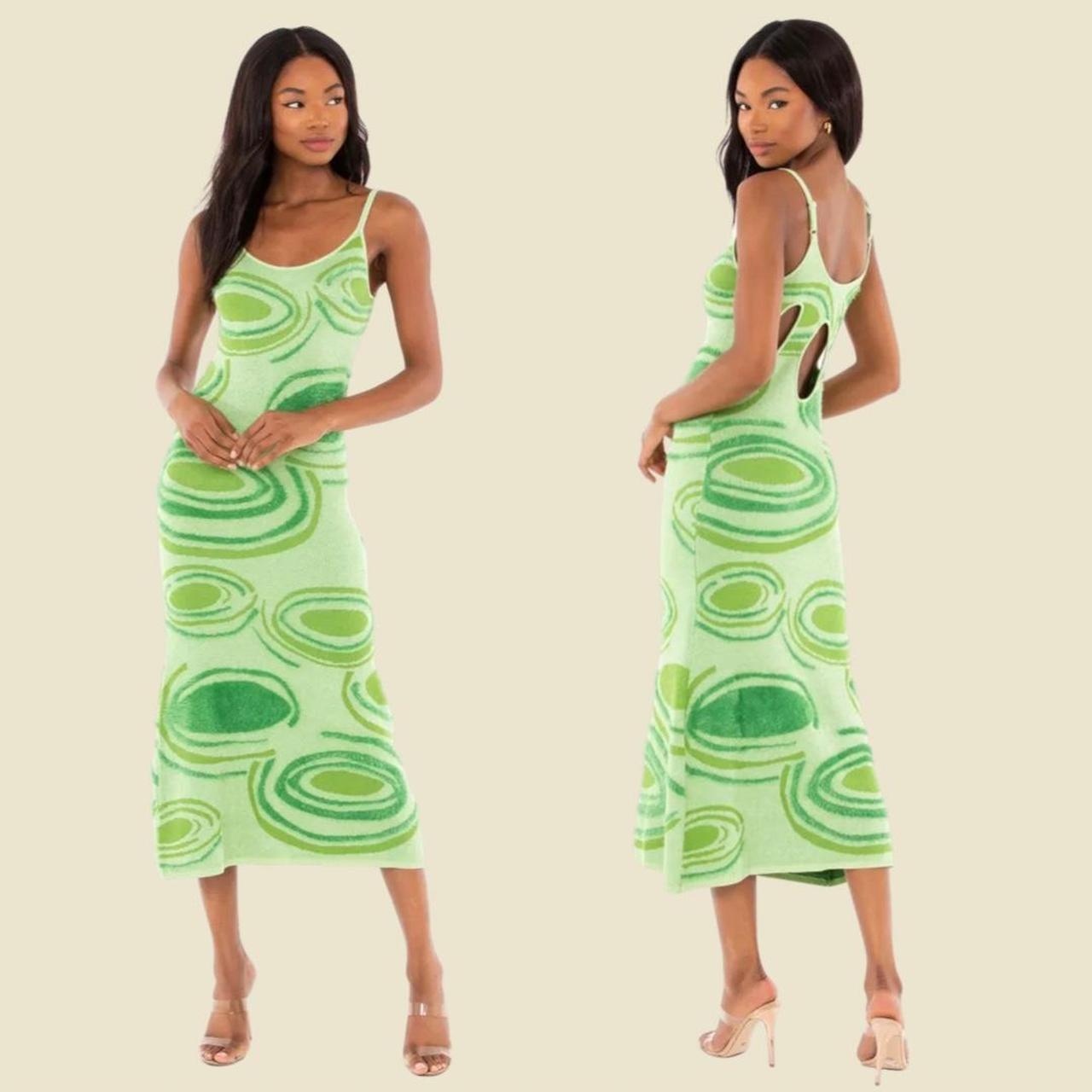 House of Sunny Hockney Dress in Green | Worn Once,... - Depop