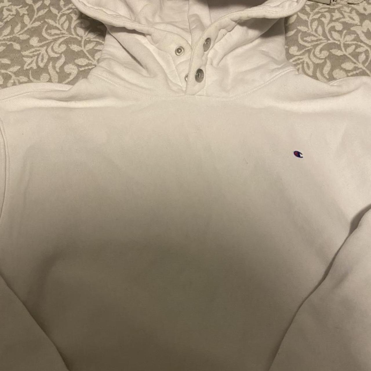 Champion Hoodie With Snap Buttons & One large Pocket... - Depop