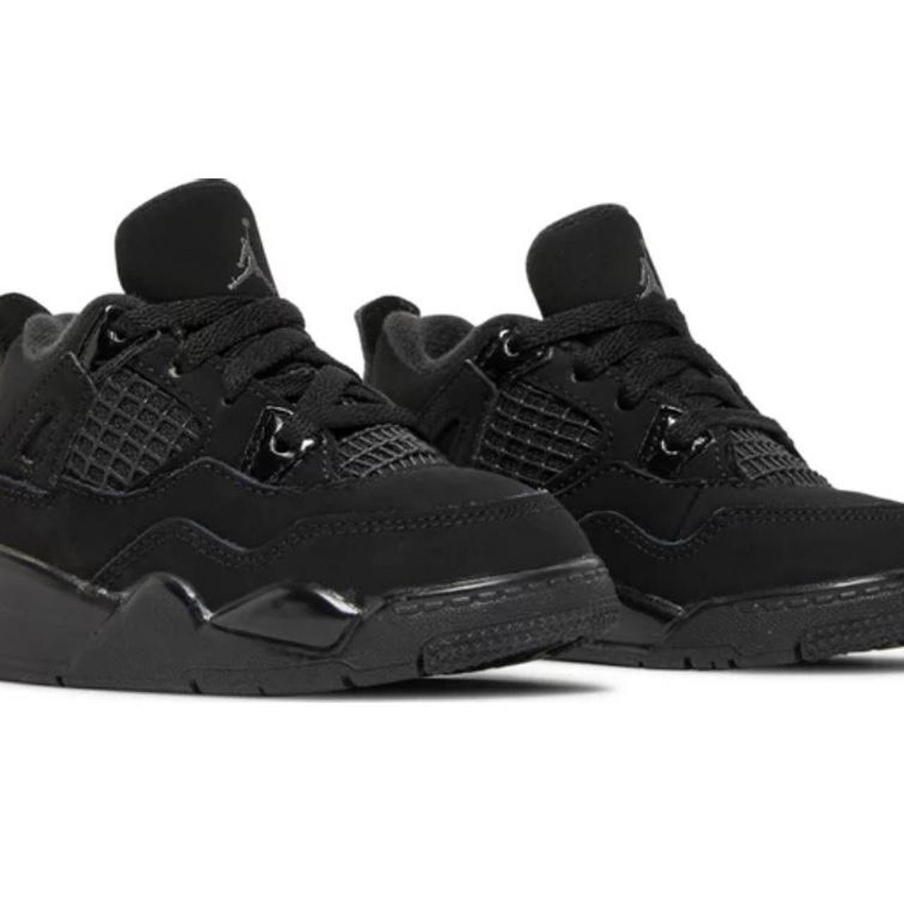 Nike Air Jordan 4 Retro TD 'Black Cat' Little Kids... - Depop