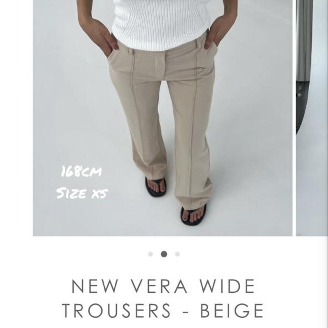 Venderbys Vera wide trousers beige. Size xxs (fits... - Depop