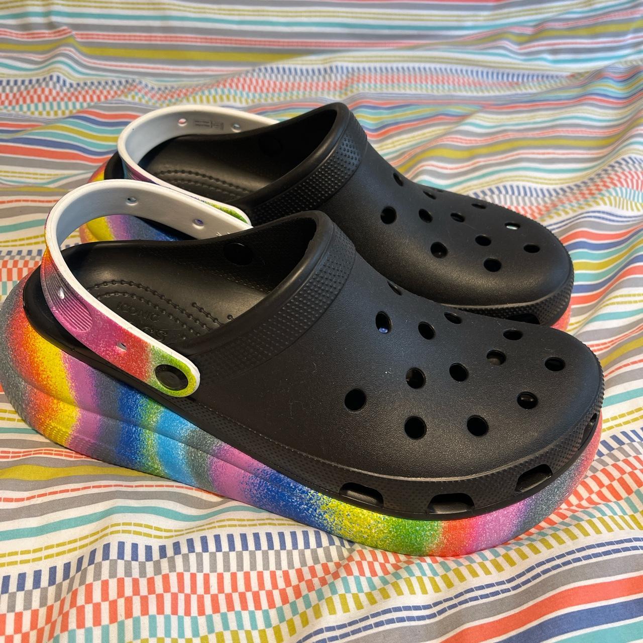 Men’s limited edition RAINBOW CROCS U.K. size... - Depop