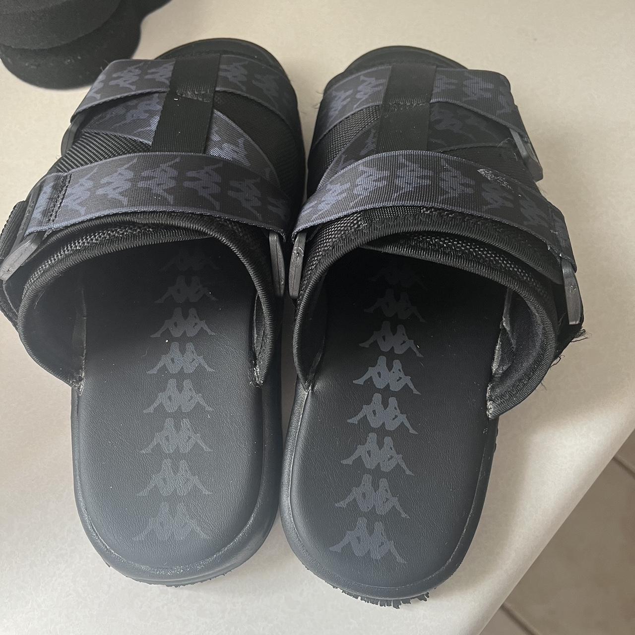 222 Banda Kappa Slides Black & Grey got these last... - Depop