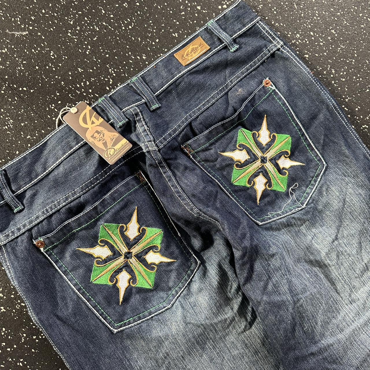 Baggy dead stock y2k wide leg knockout jeans... | Depop