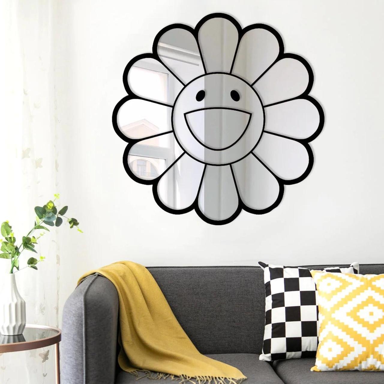 Custom wooden mirror flower wall mirror 11 x 10 in... - Depop