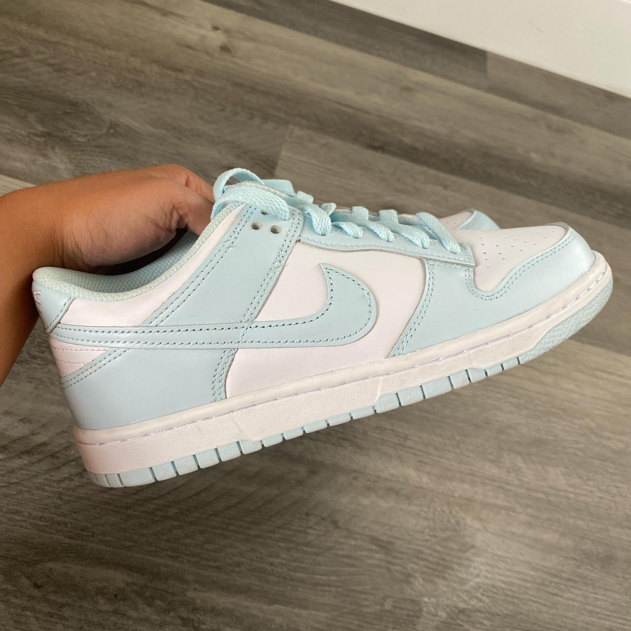 light blue nike dunks size 5.5 youth (fits size 7 or... - Depop