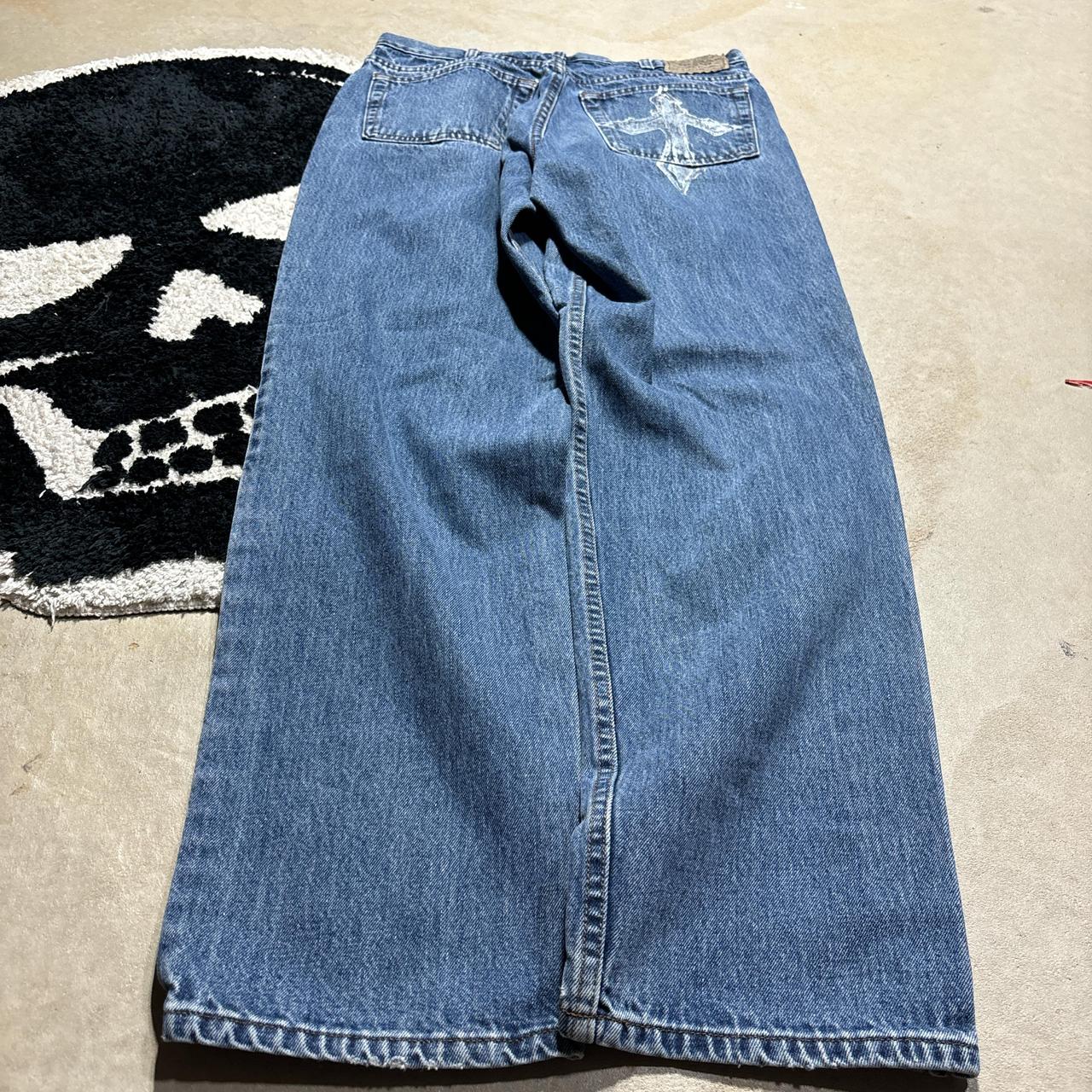y2k grunge baggy jeans size - 33/32 leg opening -... - Depop