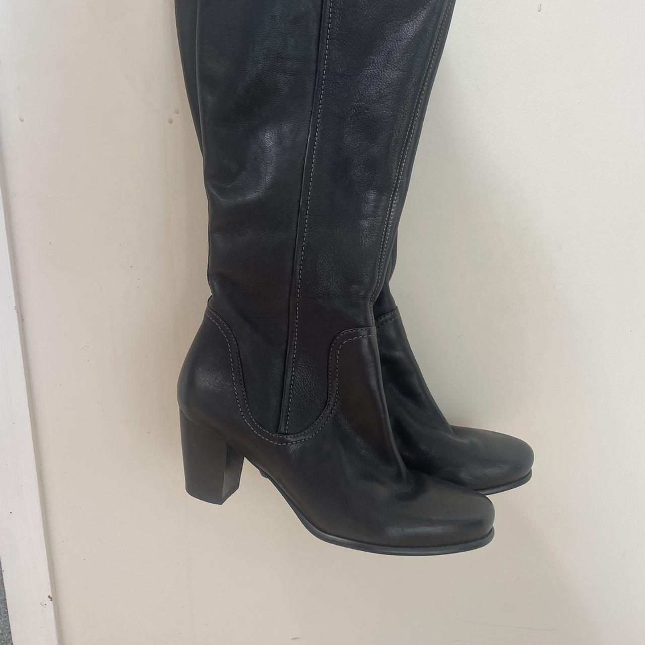 Black leather boots size 37 - Depop