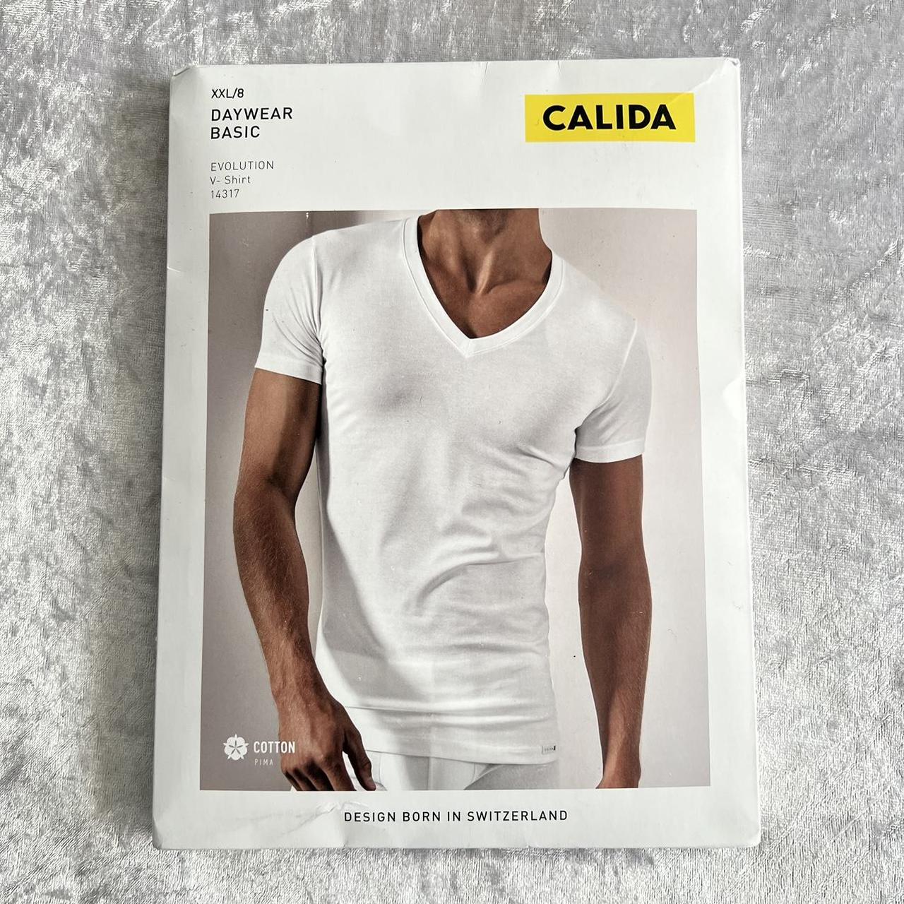 Calida Men's T-Shirt Evolution Undervest, White... - Depop