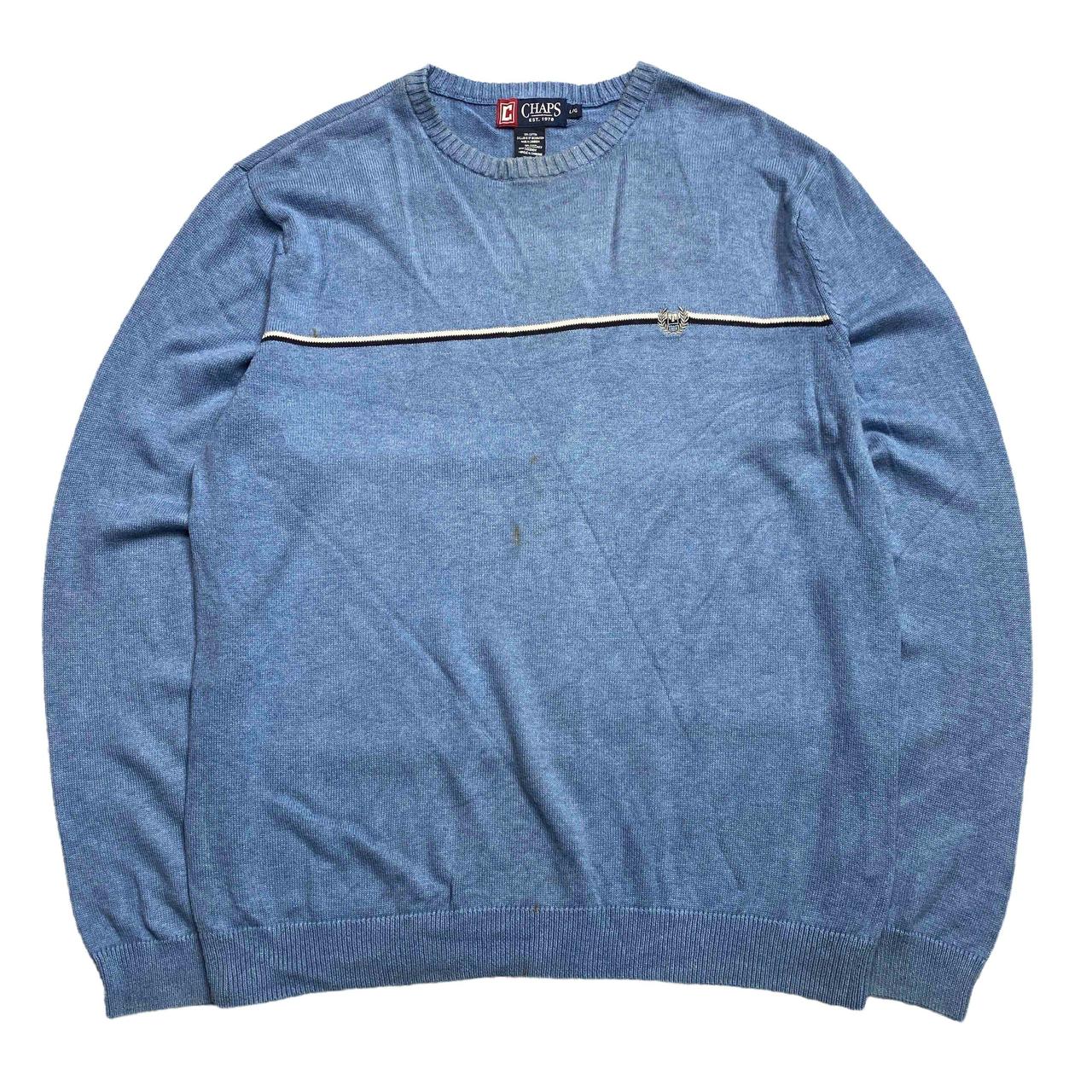 Chaps Blue Knitwear Sweater Men's Large Chaps... - Depop