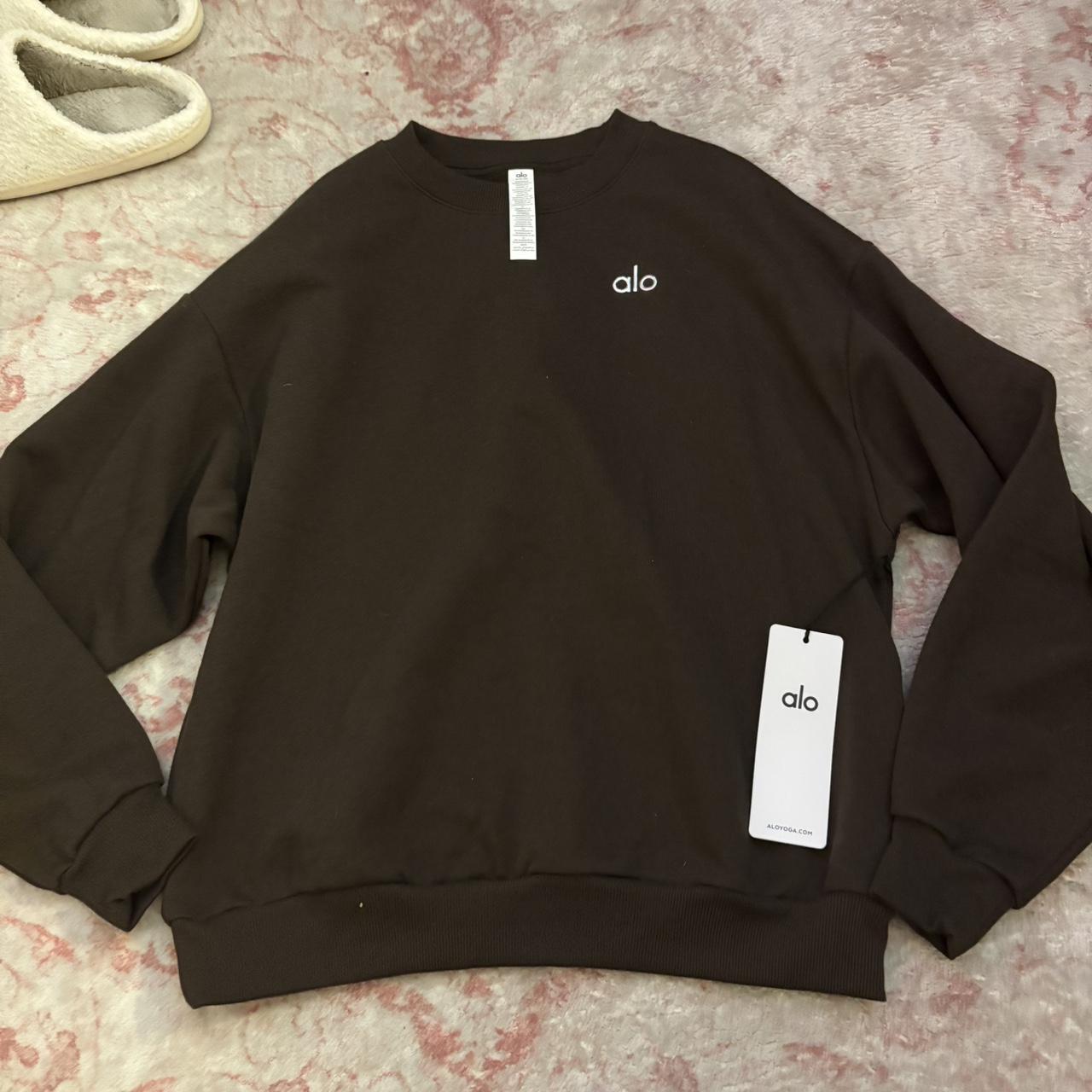 All yoga brown espresso Accolade Crew Neck Pullover... | Depop