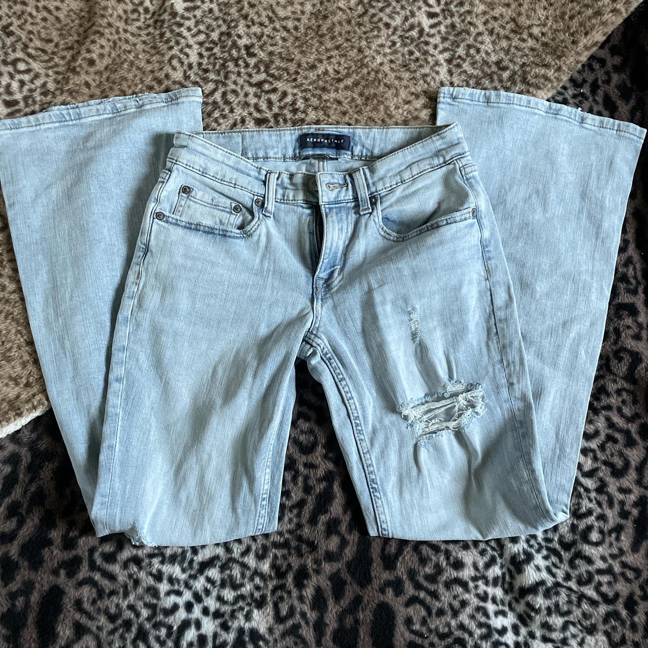Low rise flare ripped jeans size-4reg No flaws... | Depop