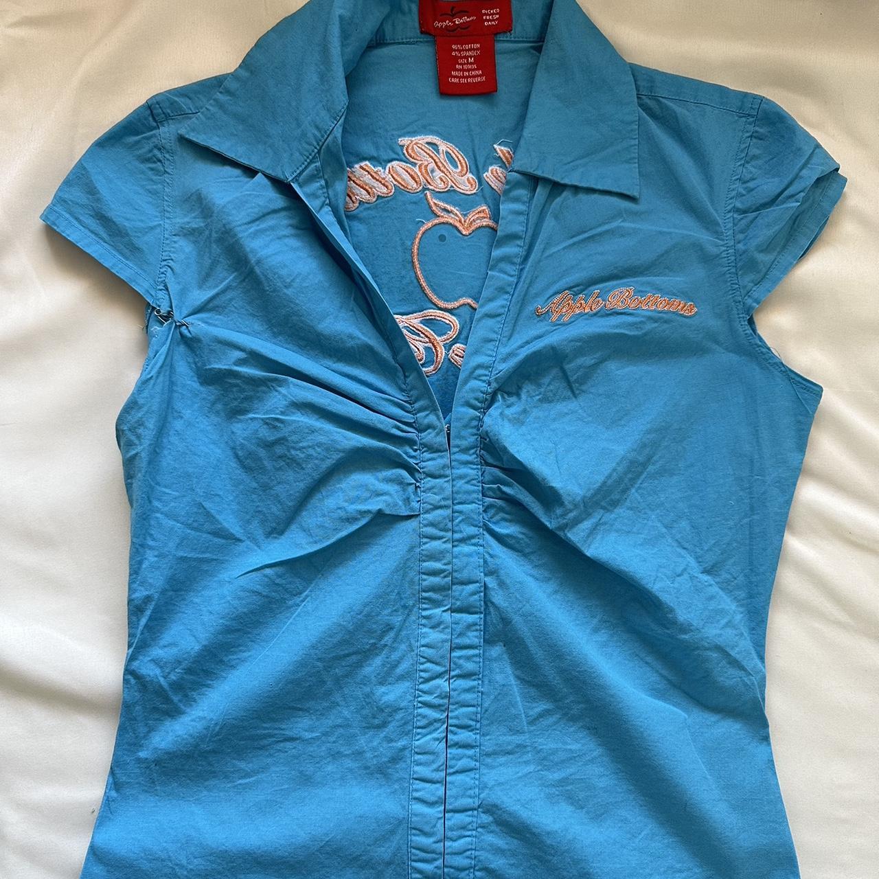 Y2K Apple Bottoms Shirt Blue Apple Bottoms shirt!... - Depop