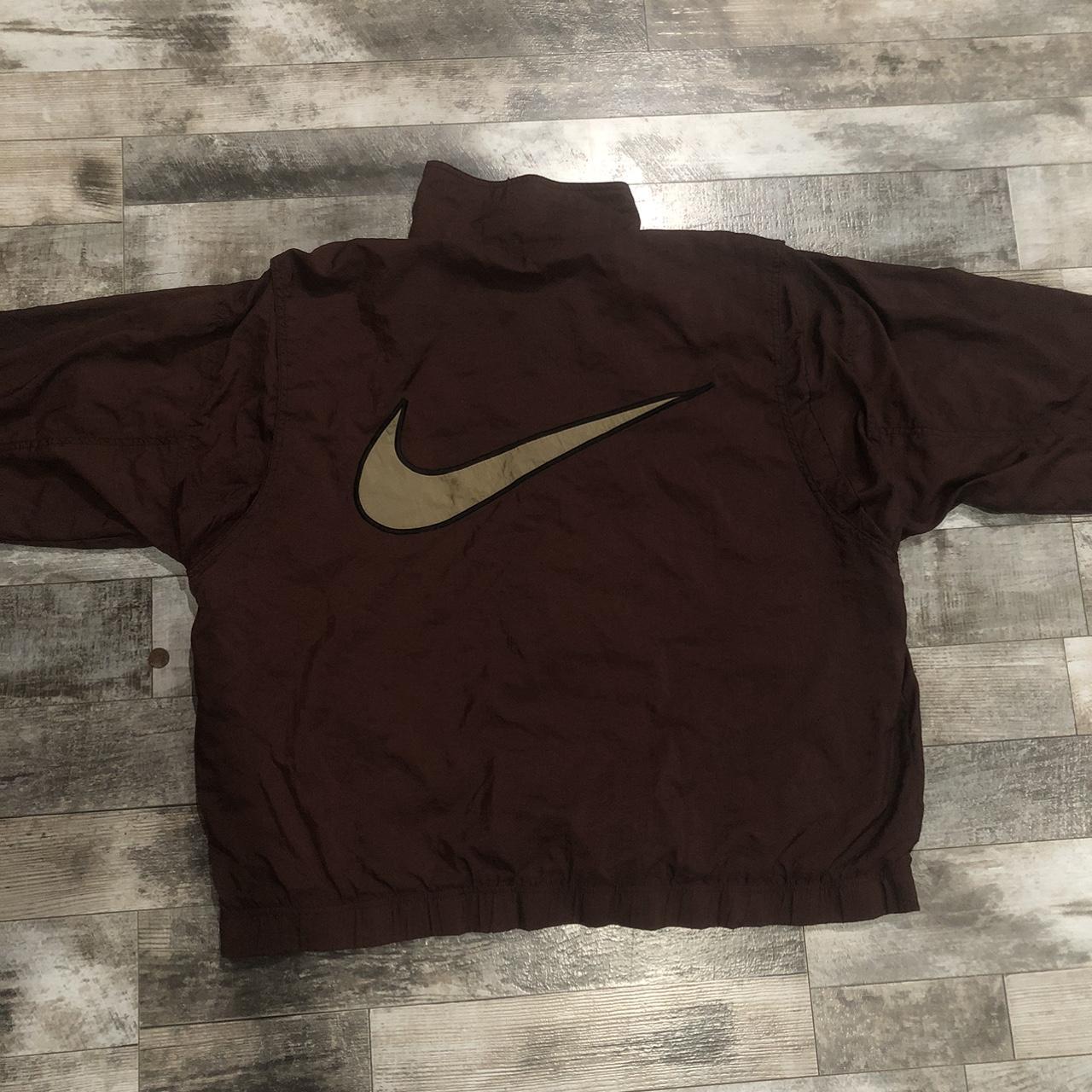 Nike Men's Brown and Cream Jacket | Depop