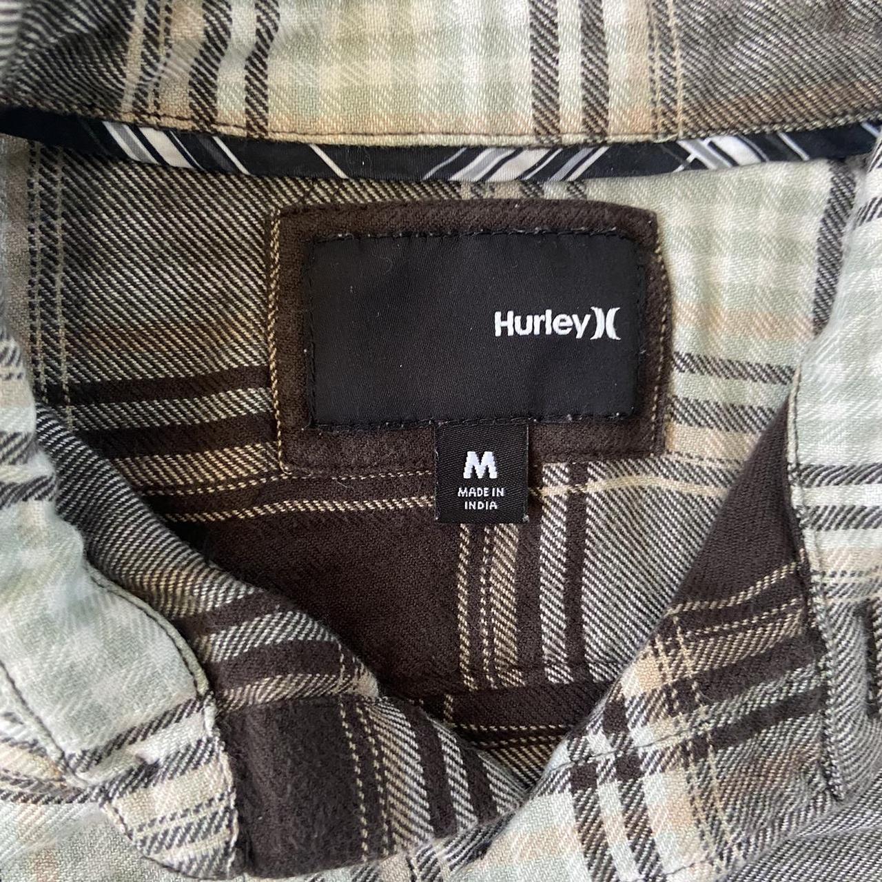 Vintage Hurley Brown Flannel Button Up Size... - Depop