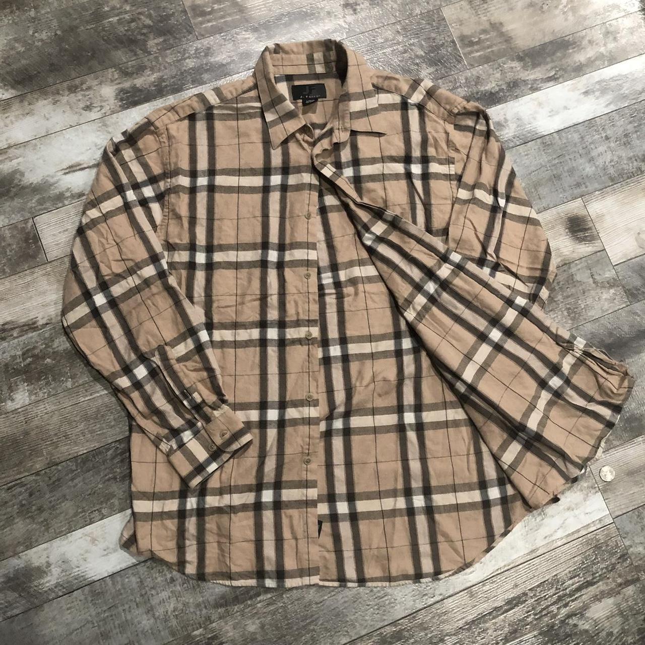 Vintage Cream Lined Flannel Button up Size... - Depop