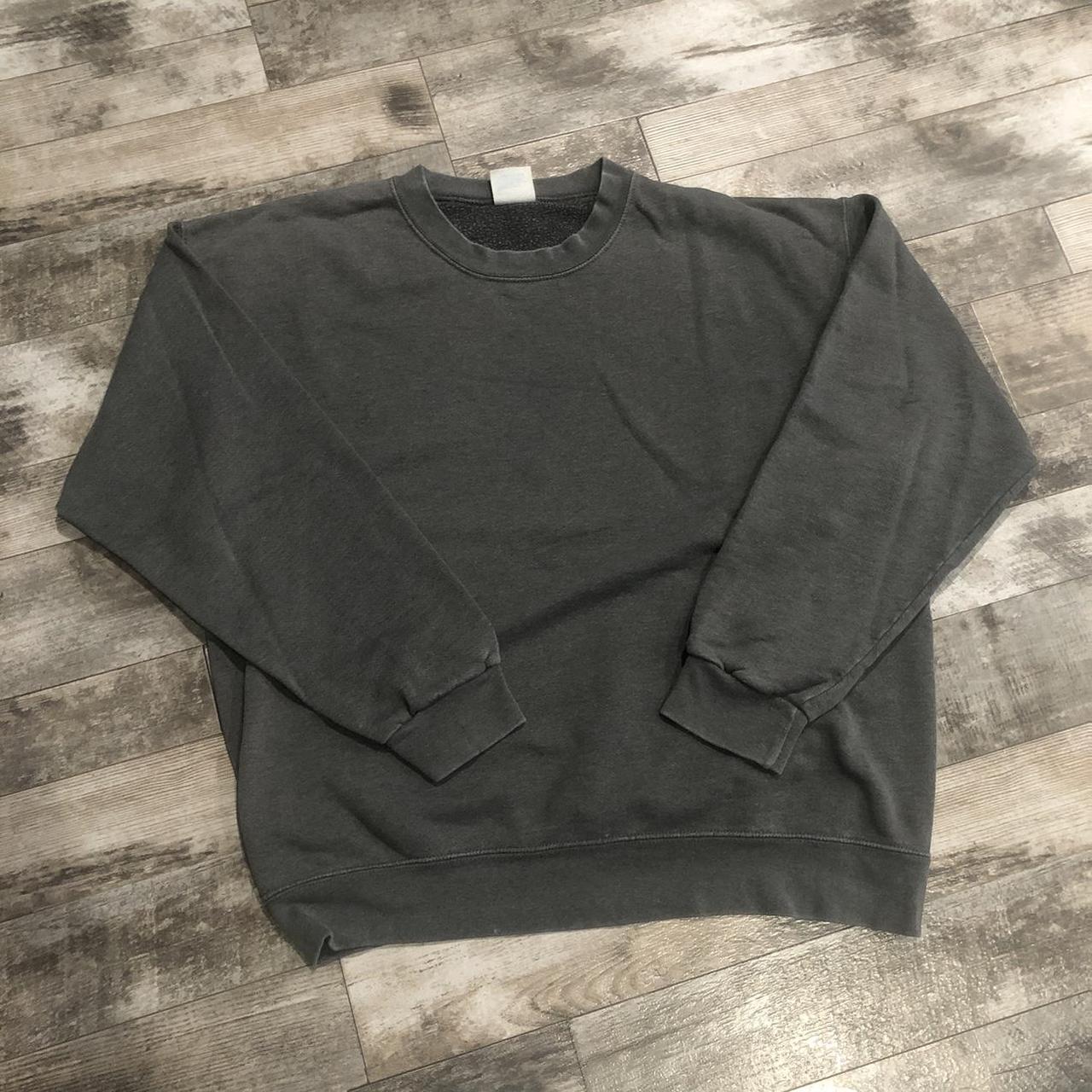 Vintage Sunfaded Grey Crewneck Sweater Size... - Depop