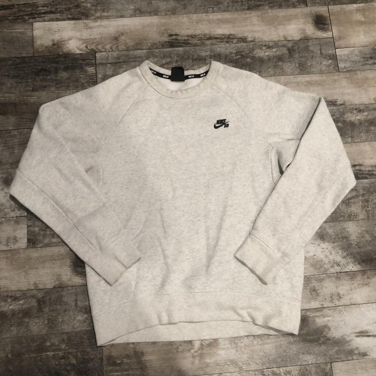 Vintage Grey Nike SB Crewneck Sweater Size... - Depop