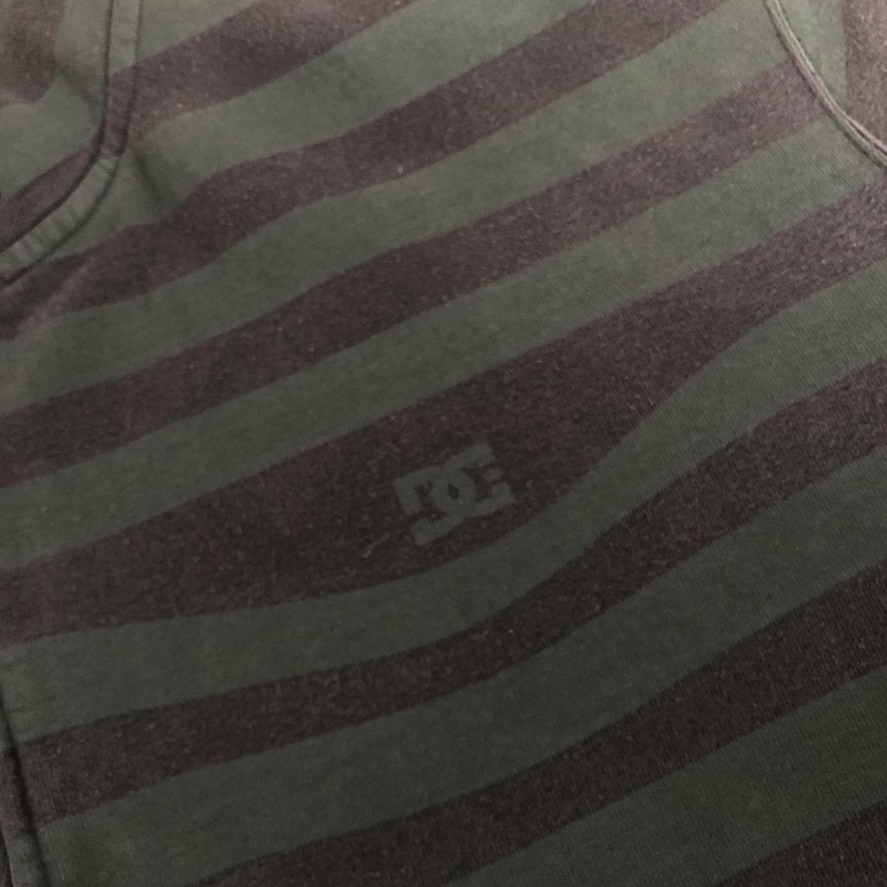 Vintage Y2K Green Black DC Striped Zip up... - Depop