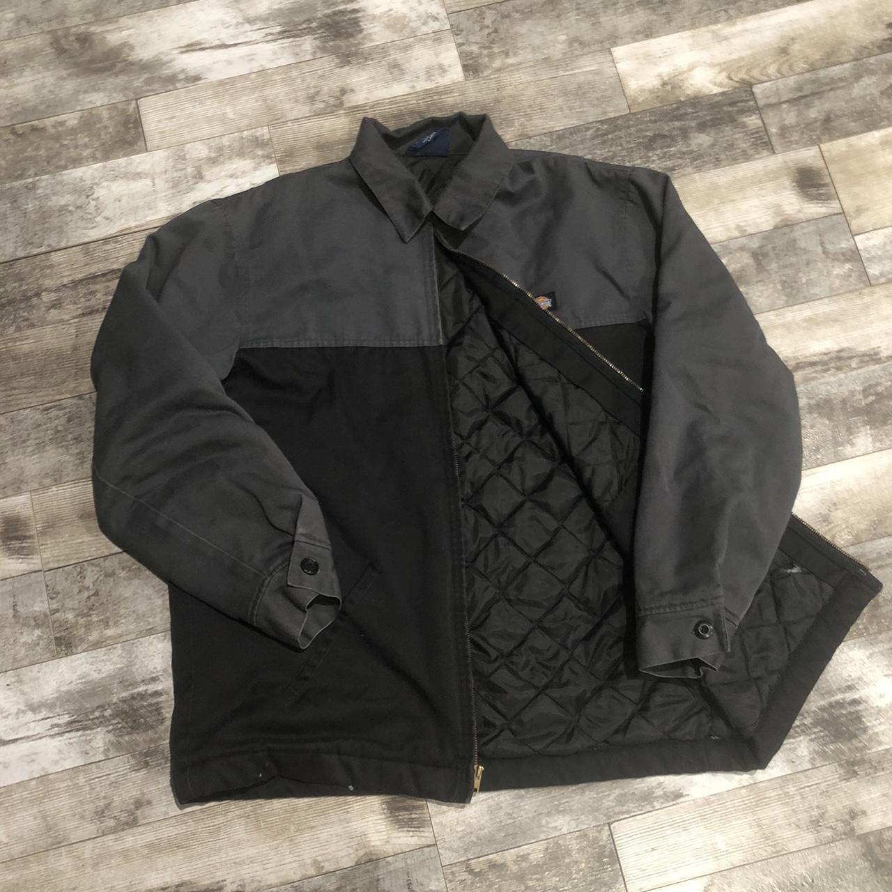 Vintage Y2K Grey Black Dickies Quilted Eisenhower... - Depop