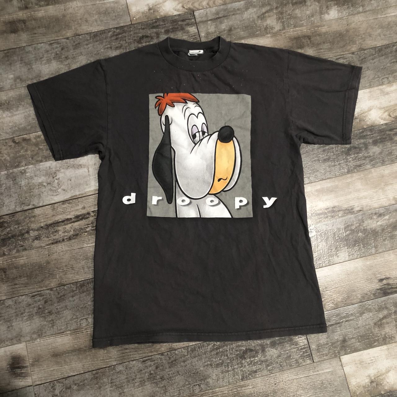 Vintage Y2K Grey Droopy Dog Cartoon Graphic Tee... - Depop