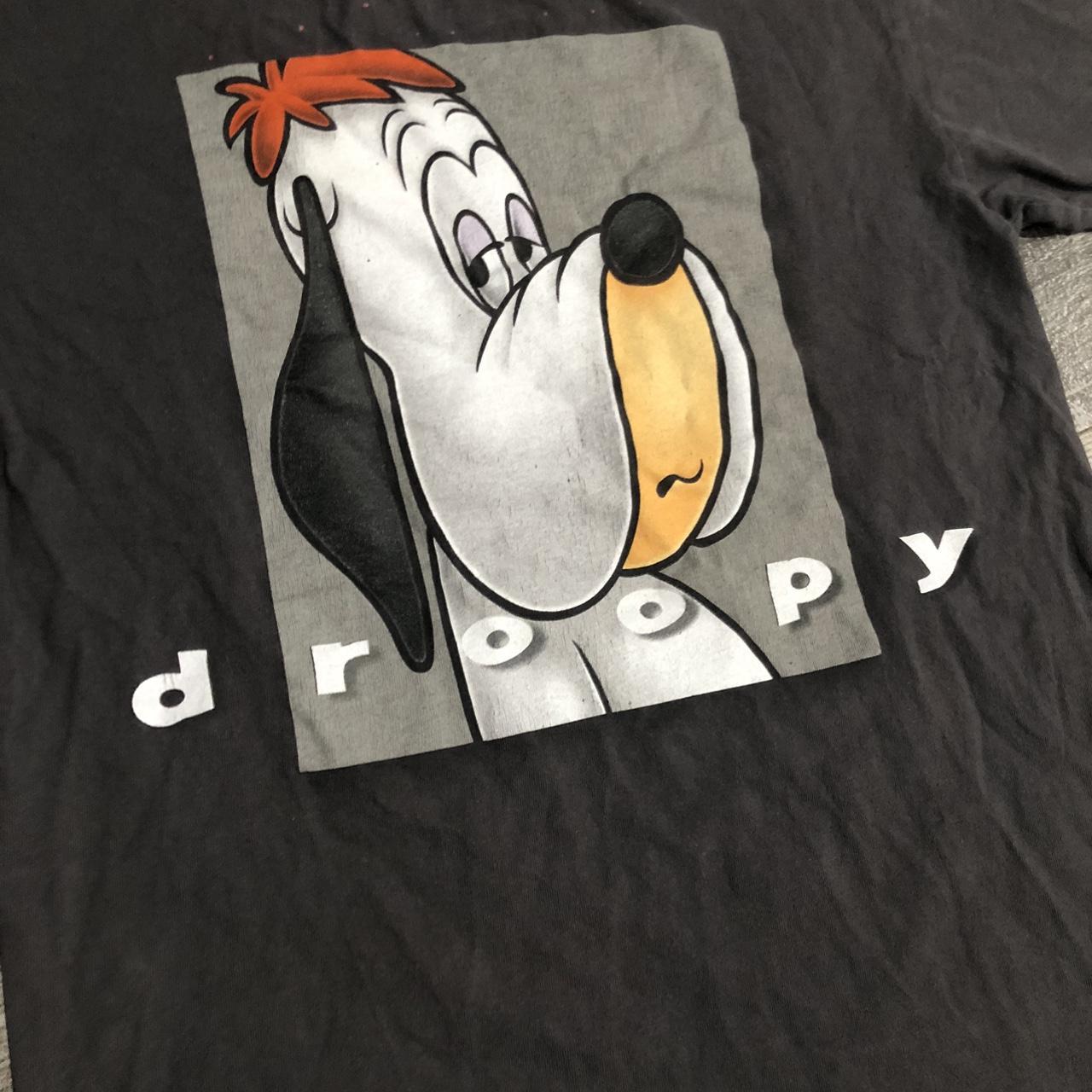 Vintage Y2K Grey Droopy Dog Cartoon Graphic Tee... - Depop