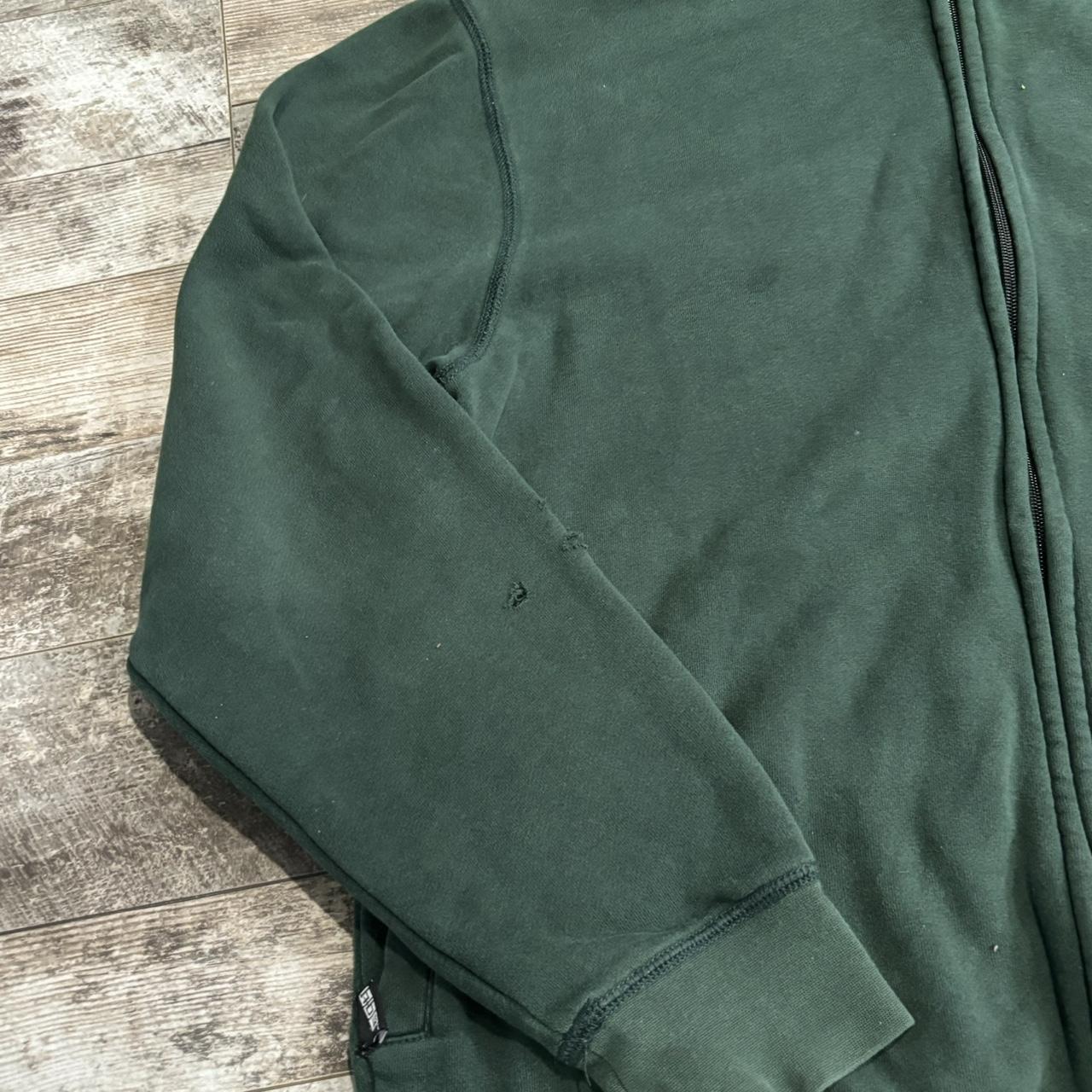 Vintage Y2K Forest Green Essential Zip Up... - Depop