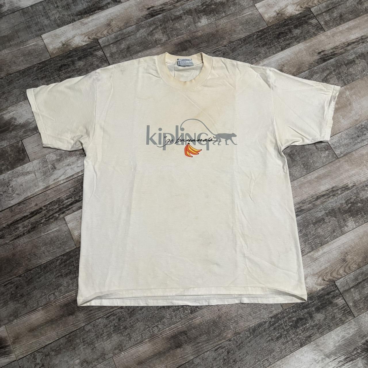 Vintage Y2K Kipling Monkey Go Bananas Graphic Tee... | Depop