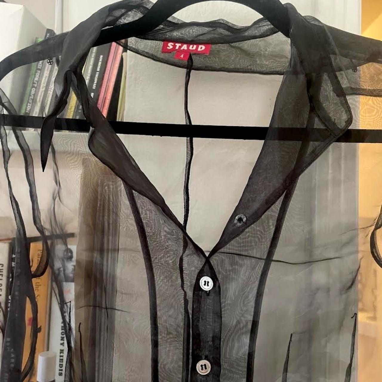 Sheer black button down. Material is super light and... - Depop