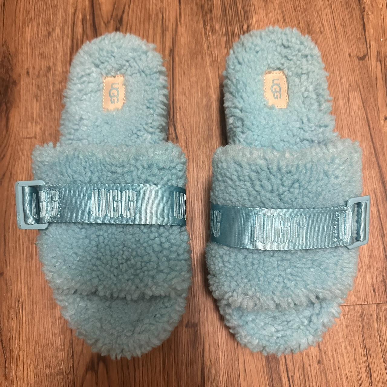 blue UGG platform sandals good condition barely worn - Depop