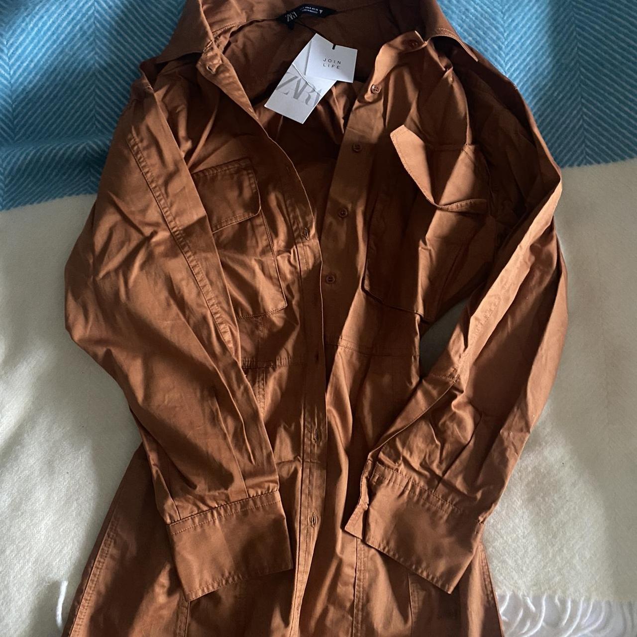 Zara shirt dress Colour: Rust Size: S BNWT - Depop