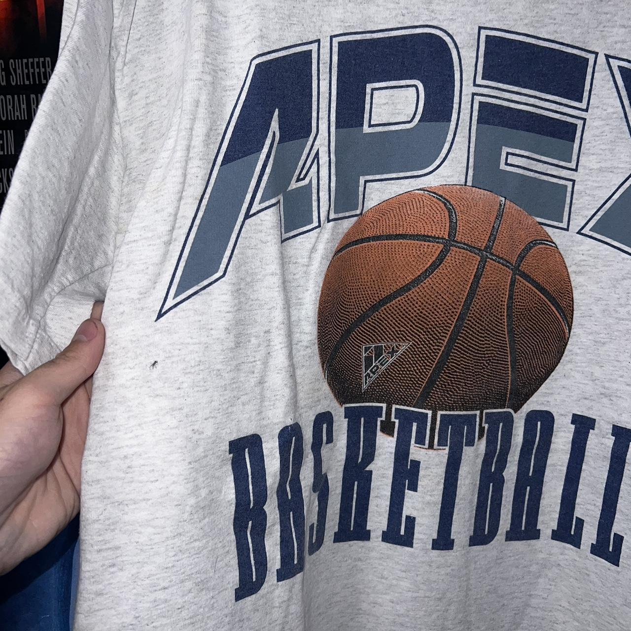 90s Apex Basketball Apex One tee Sz L small hole... - Depop