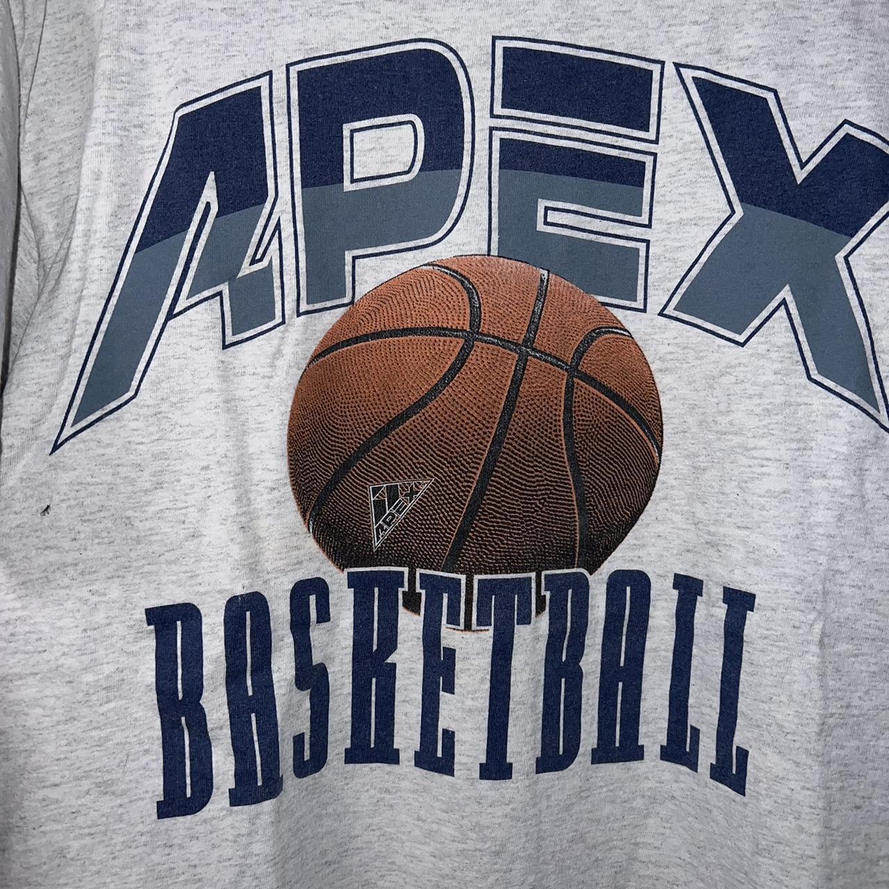 90s Apex Basketball Apex One tee Sz L small hole... - Depop
