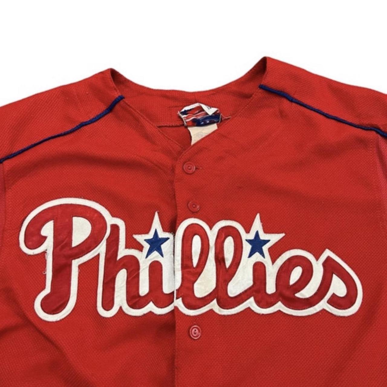 True vintage men’s Phillies jersey XXL RED/white... - Depop