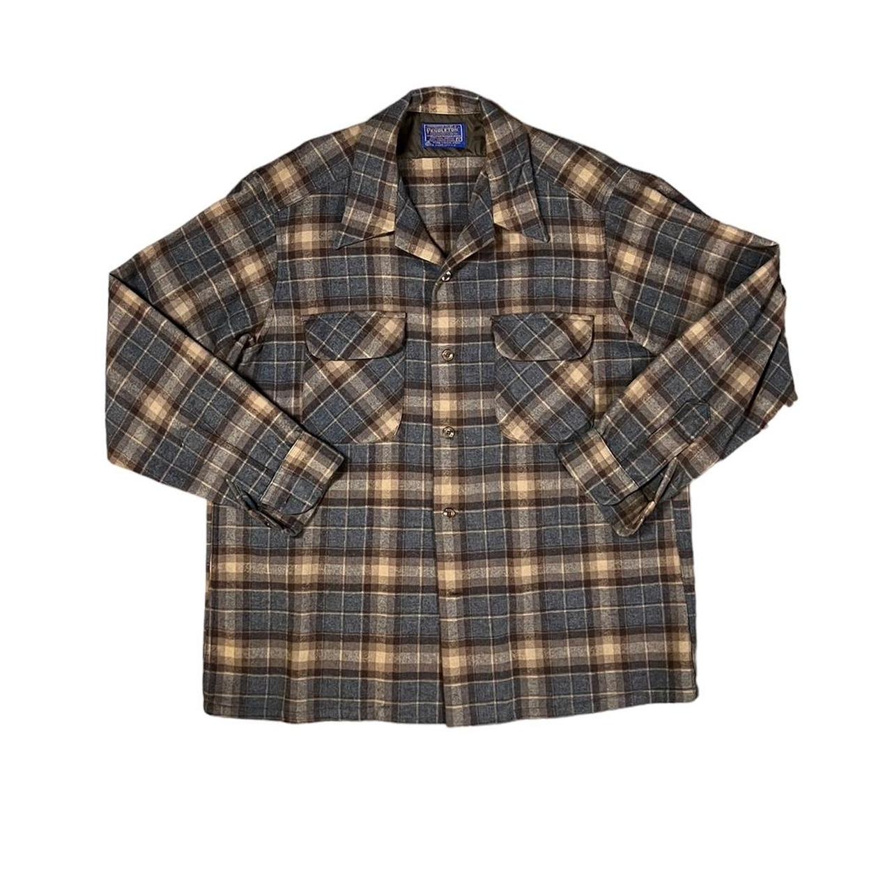 True Vintage mens Pendleton Flannel Brown/khaki... - Depop