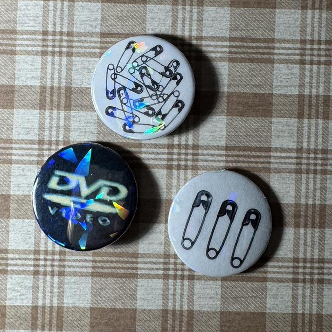 32mm holographic pins -made with... | Depop
