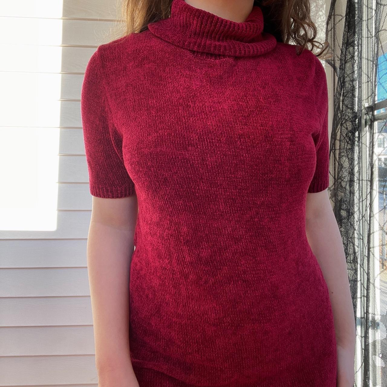 Maroon turtle neck sweater dress by jpo. It’s in... - Depop