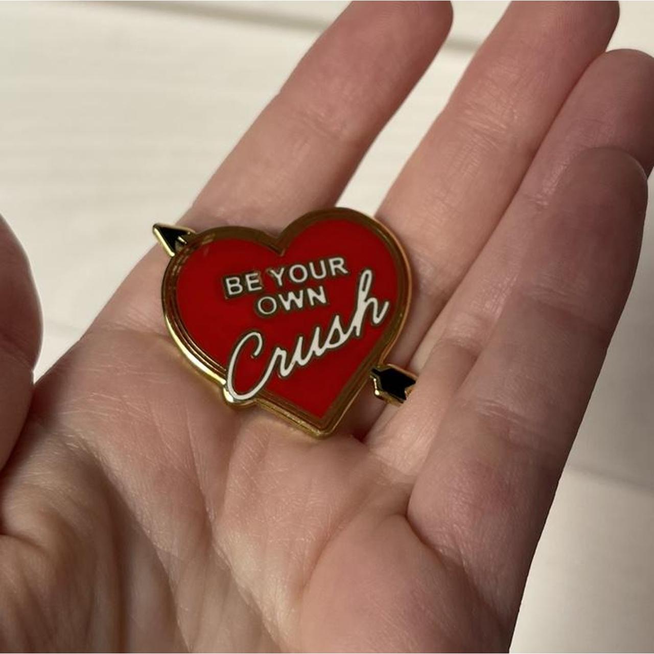 Be your own crush heart shaped pin. In great... - Depop