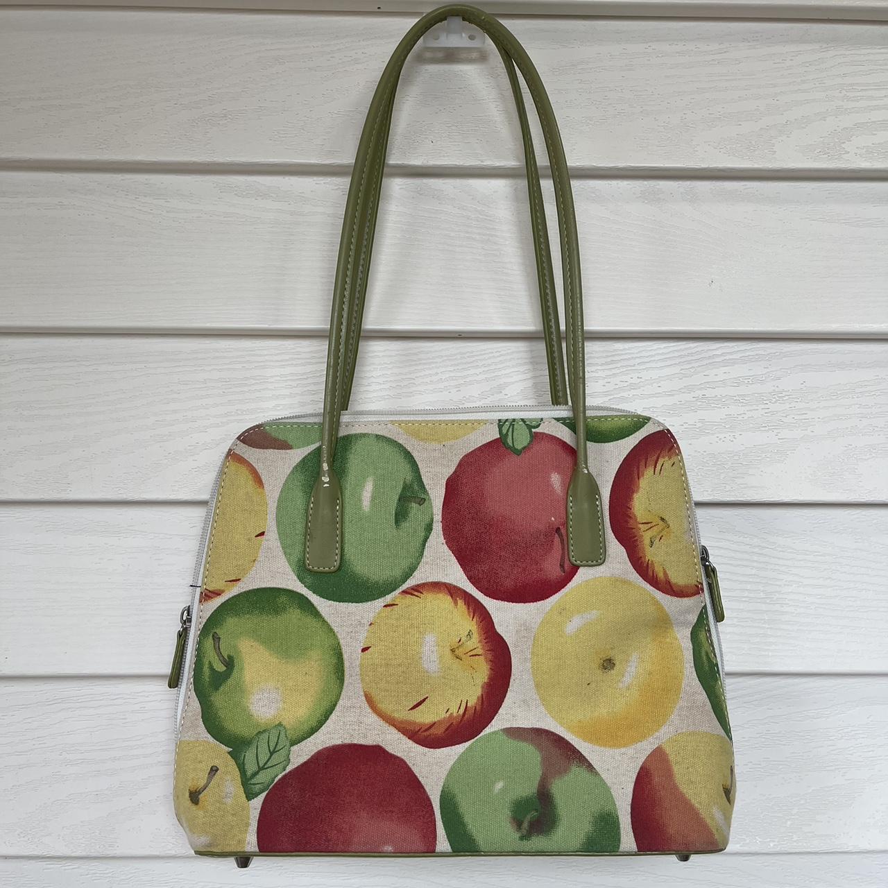 Apple Women's Red and Green Bag | Depop