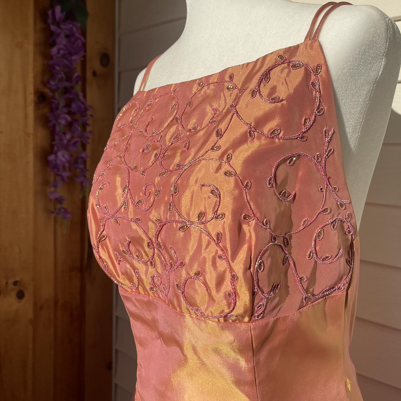 y2k glam princesscore sunset colored prom dress by... - Depop